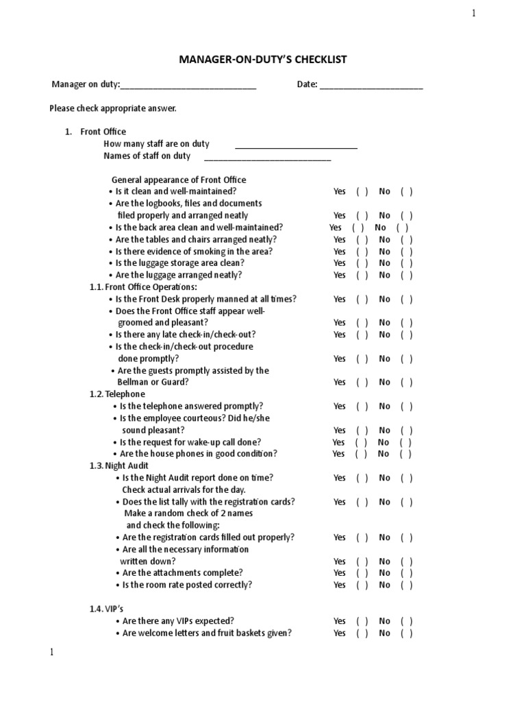 MOD Checklist | PDF | Pantry | Kitchen