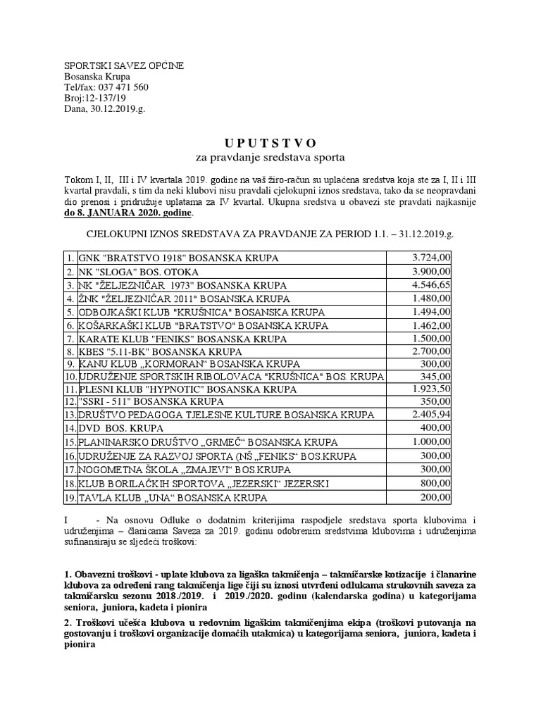 Dopis Za Iv Kvartal - Uputstvo | PDF