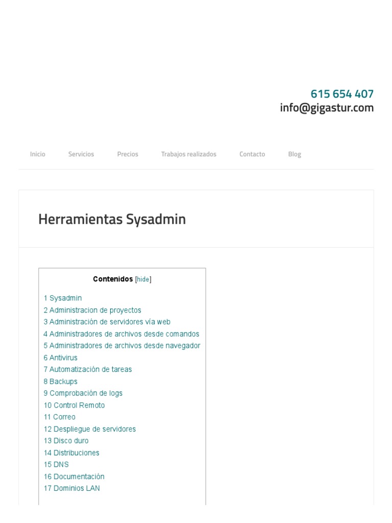 Herramientas de Sysadmin | PDF | Servidor (Computación) | Arquitectura ...
