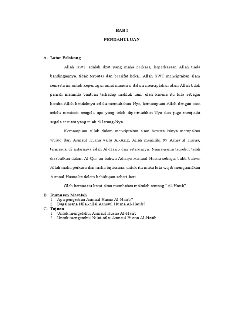 Makalah Al-Hasib | PDF | Filsafat