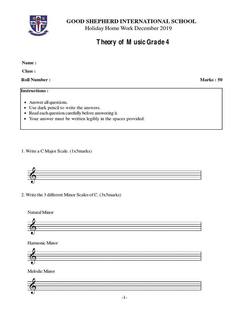 Trinity College of London (Theory Grade 4 Paper) | PDF