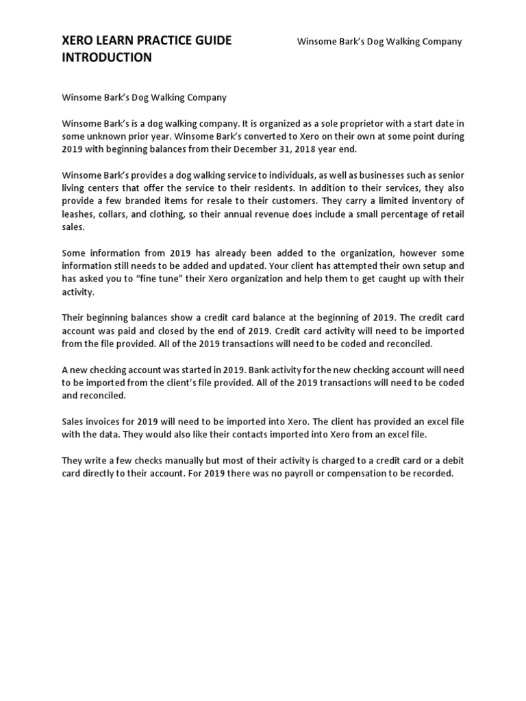 INTRODUCTION Xero Learn Practice Guide | PDF
