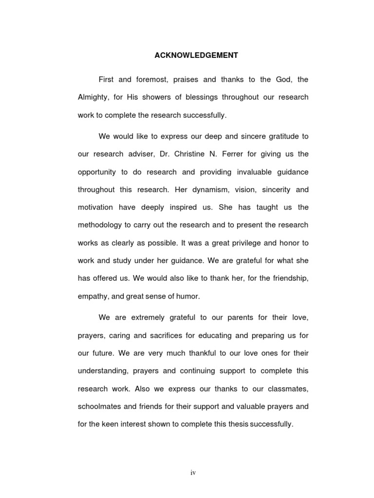 Acknowledgement | PDF | Gratitude | Behavioural Sciences