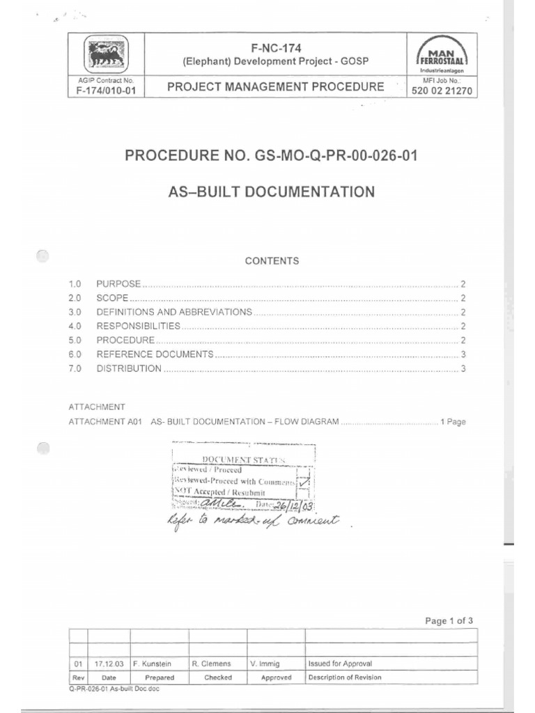 Procedure - AsBuilt Documentation | PDF