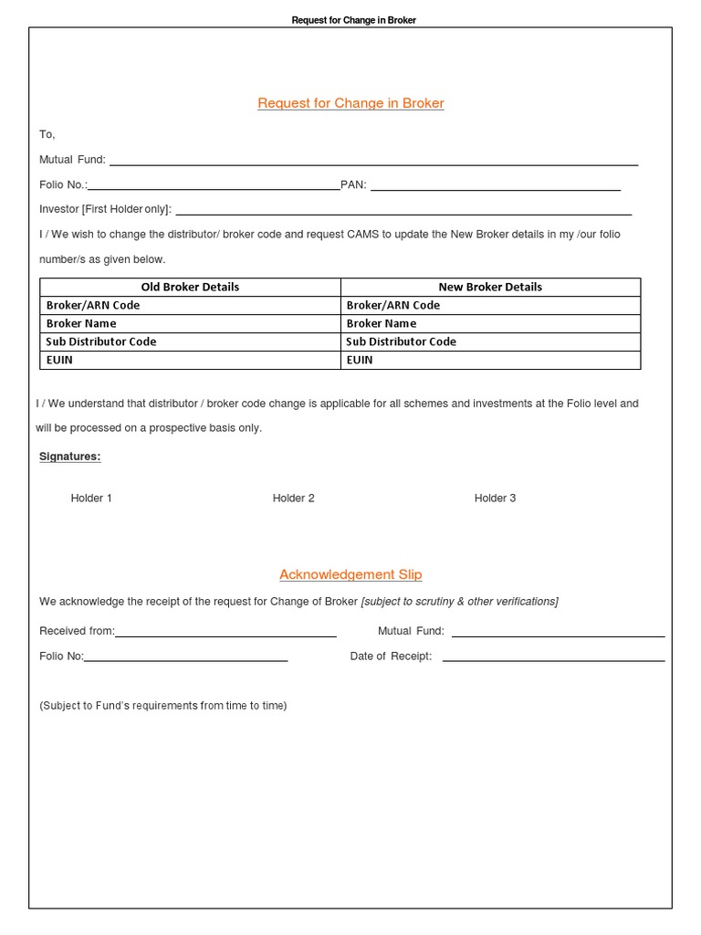 Change in Broker CAMS | PDF