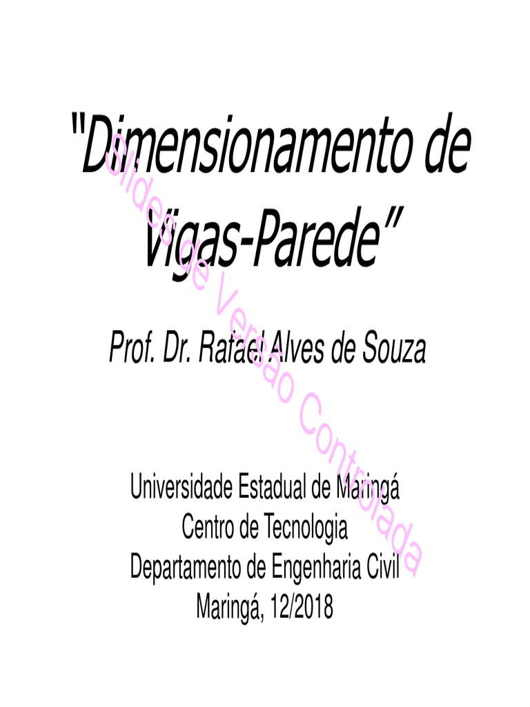 Dimensionamento de Vigas-Parede: Análise Estrutural e Detalhamento da ...