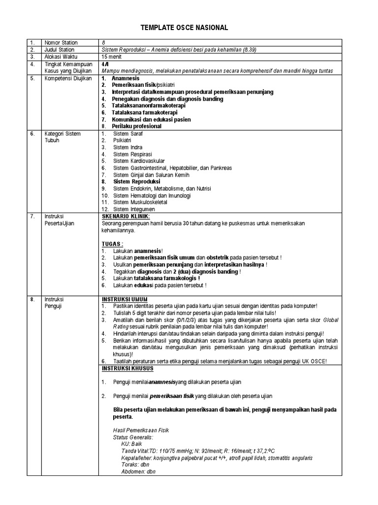Template Osce Nasional | PDF