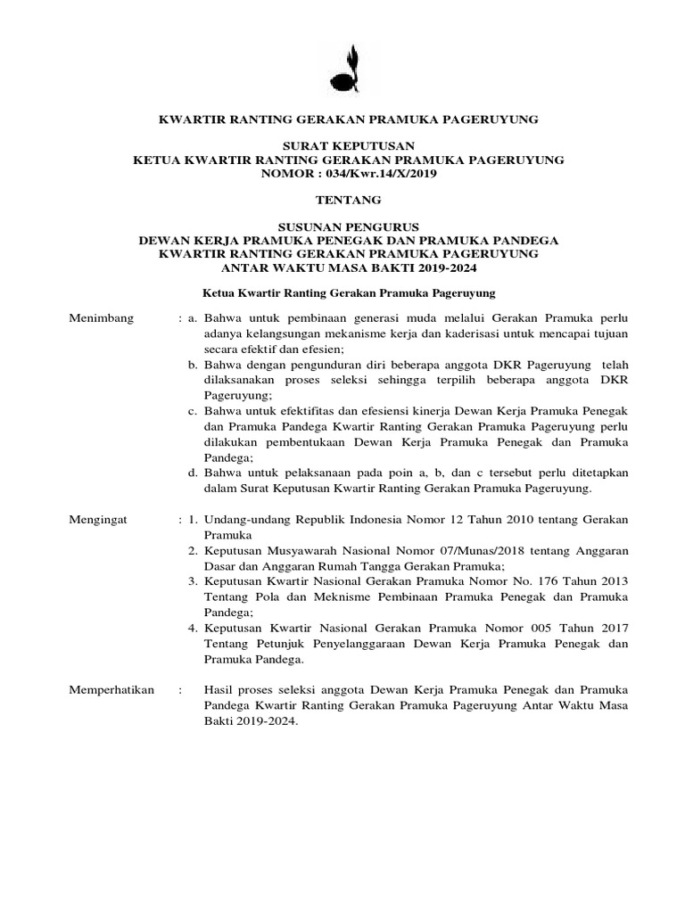 SK Pramuka 2019 | PDF