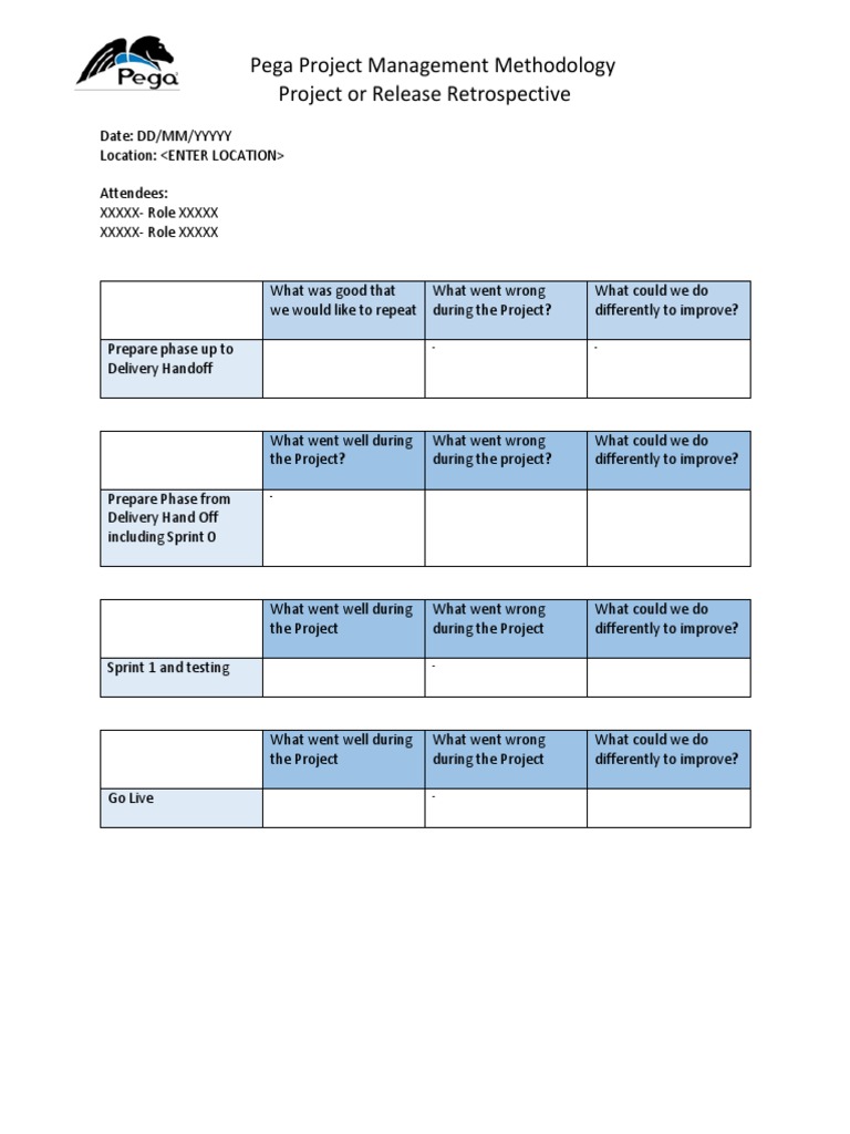 Project Release Retrospective Template | PDF | Career & Growth | Art