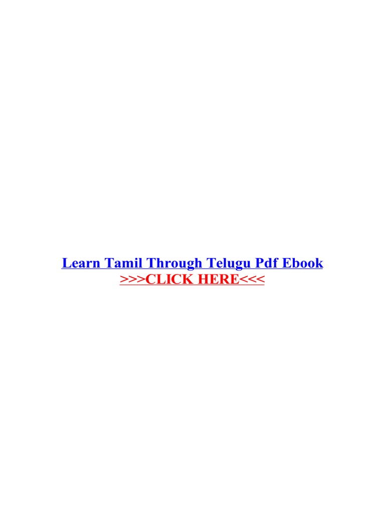Learn Tamil Through Telugu PDF Ebook Wordpresscom PDF Tamil