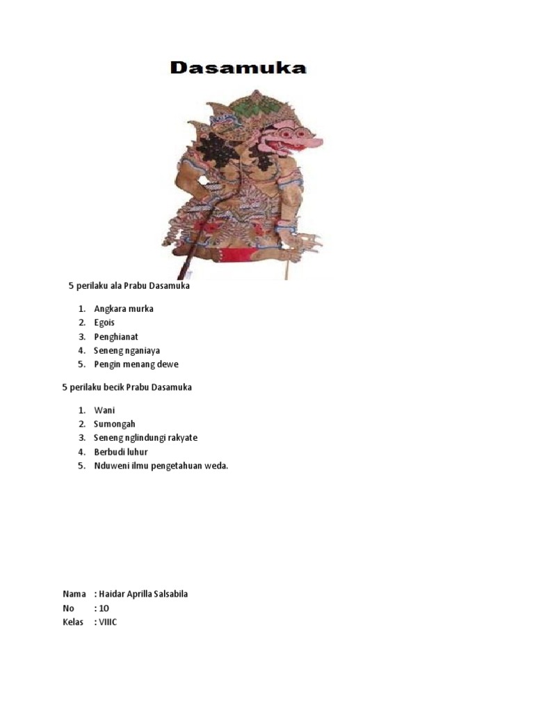 5 Perilaku Ala Prabu Dasamuka | PDF