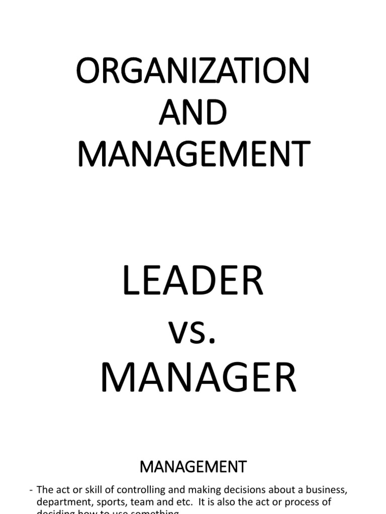 Organization and Management | PDF | Business Process | Goal