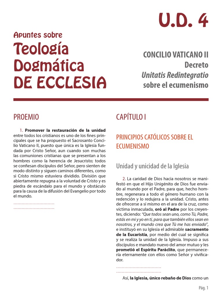 Decr Unitatis Redintegratio Cap 1 | PDF | Cristo (título) | eucaristía