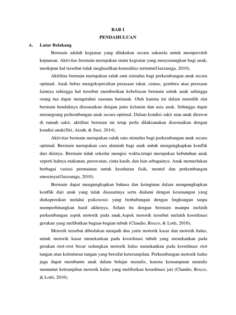 Proposal Terapi Bermain | PDF