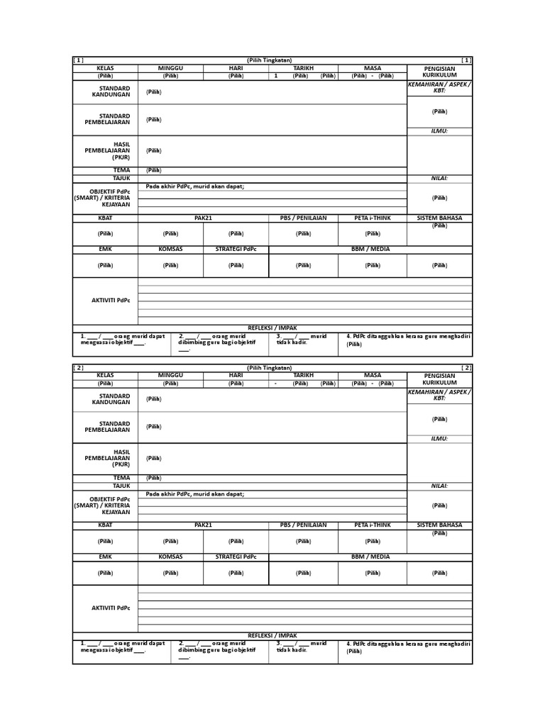 RPH BM Drop Down Menu 2020 | PDF