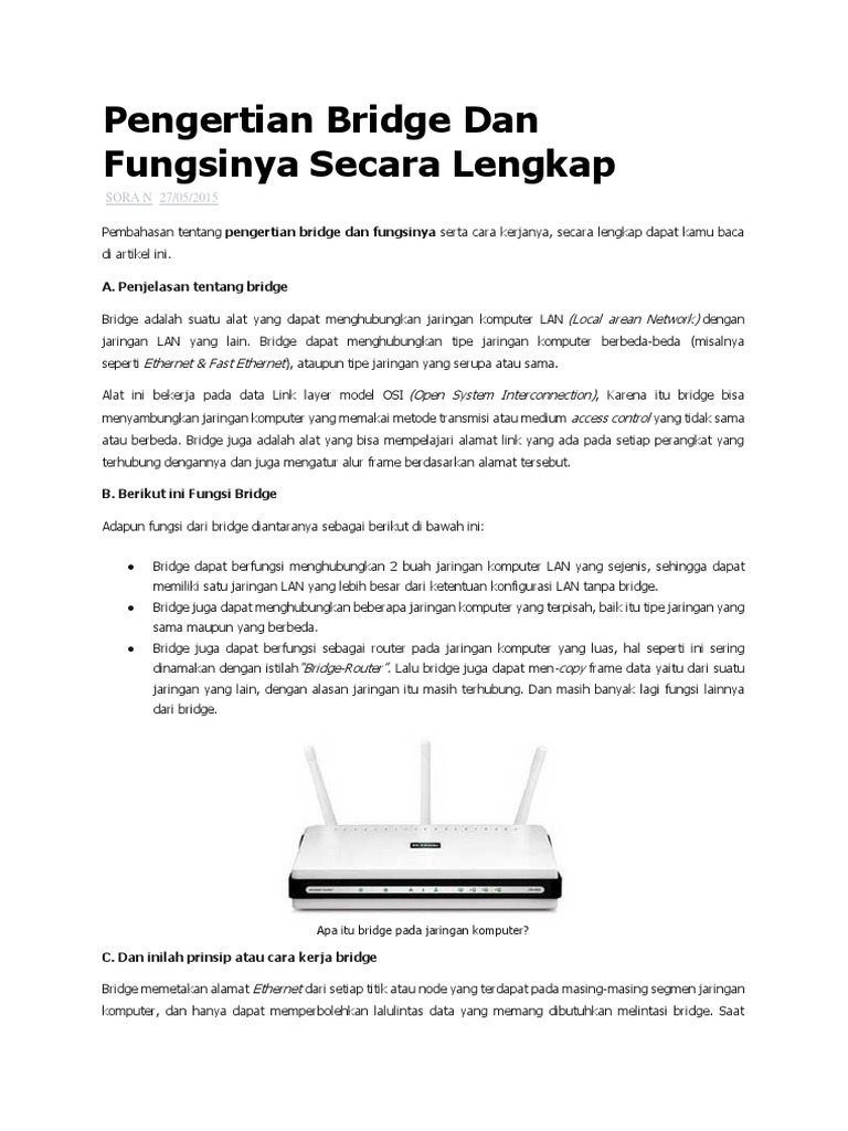 Pengertian Bridge Dan Fungsinya Secara Lengkap | PDF | Teknologi & Rekayasa