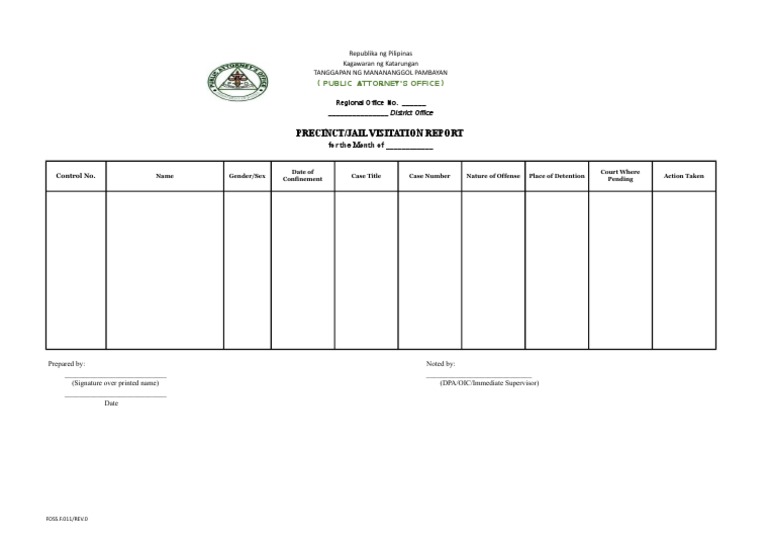 PAO Precinct and Jail Visitation Report | PDF