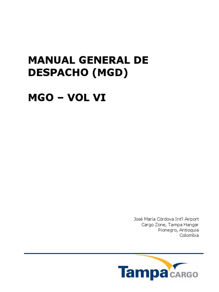 Manual General de Despacho (MGD) Mgo Vol Vi | PDF | Aeropuerto | Aviación