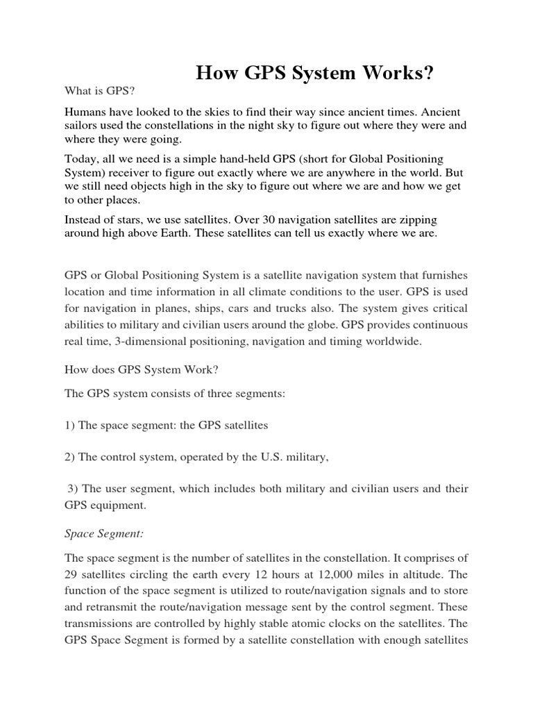 How Does GPS Work | PDF | Global Positioning System | Telecommunications