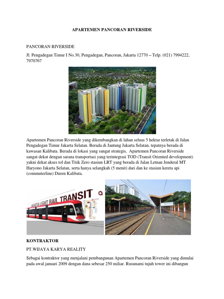 Apartemen Pancoran Riverside | PDF
