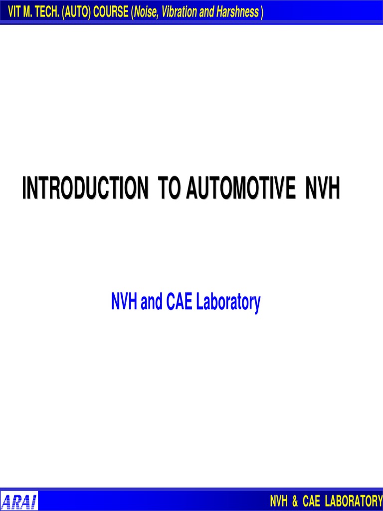 Introduction To Automotive NVH | PDF | Sound | Gear