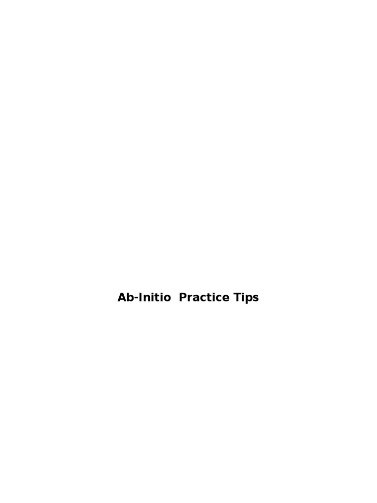 Ab Initio Good Practice Tips Pdf Parameter Computer Programming Databases