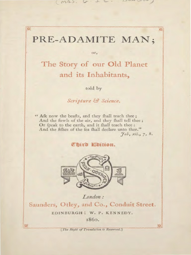 Pre-Adamite Man: Scripture and Science | PDF | Adam | Genesis Creation ...