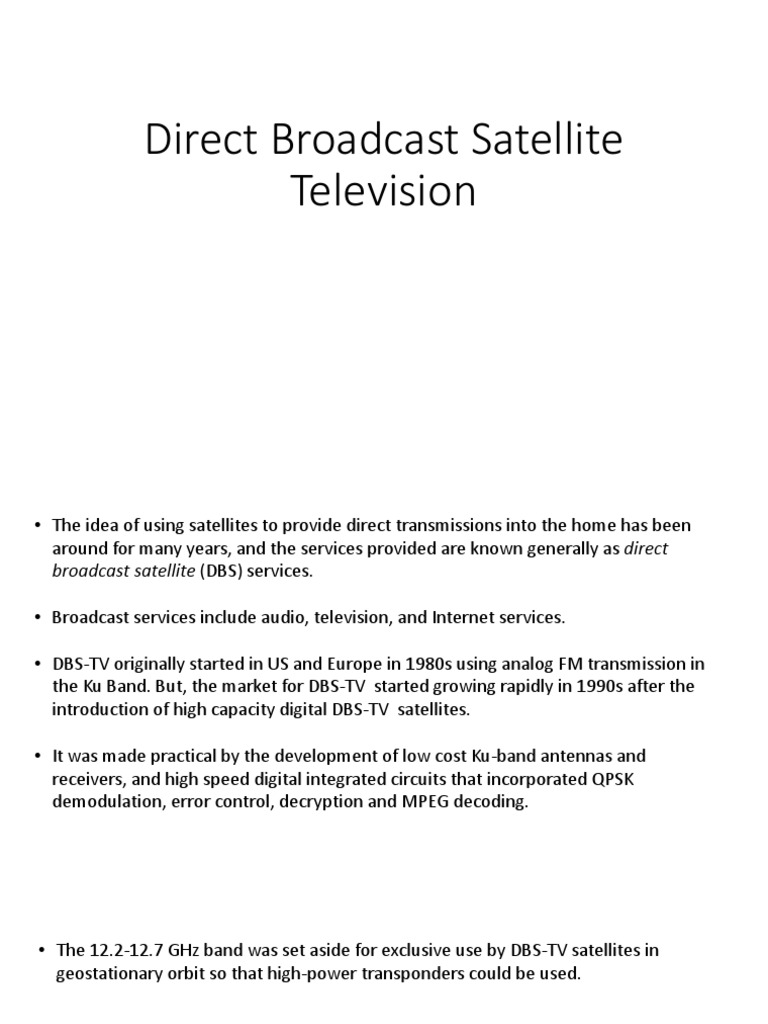 DBS TV | PDF | Satellite Television | Radio