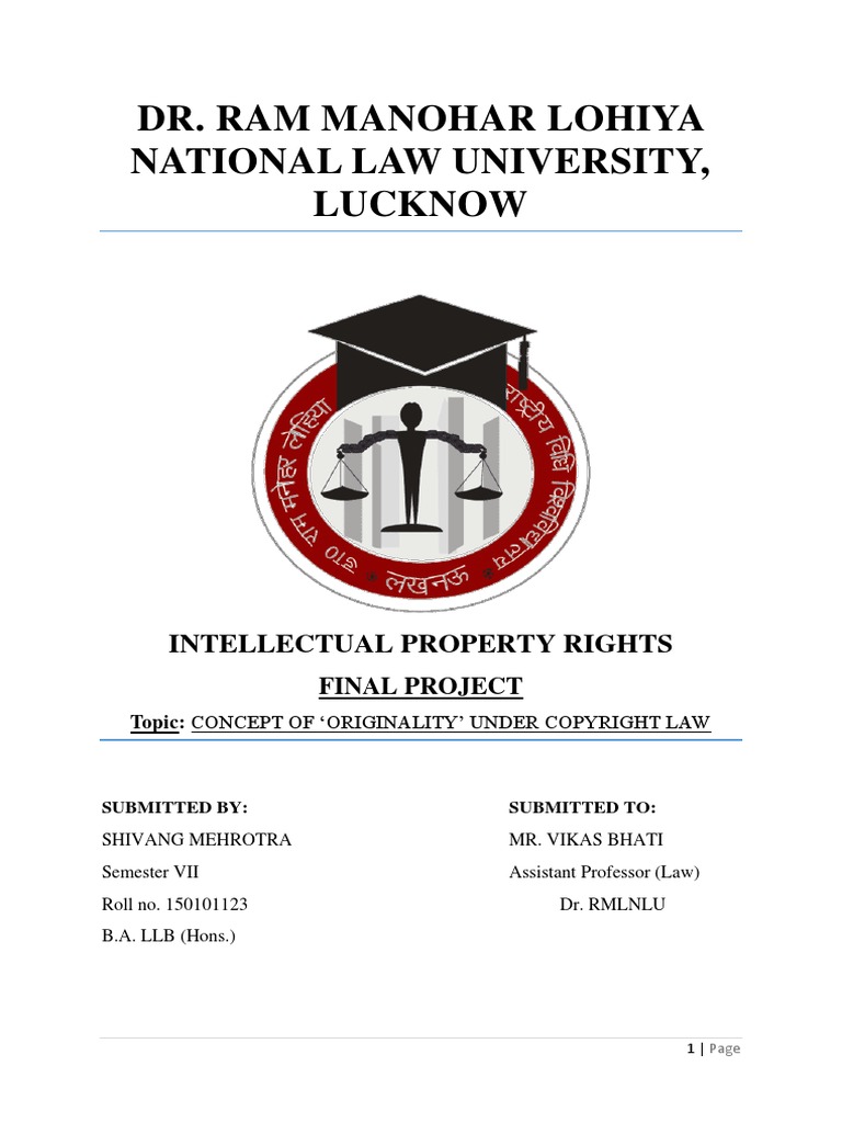 Concept of Originality | PDF | Copyright | Common Law