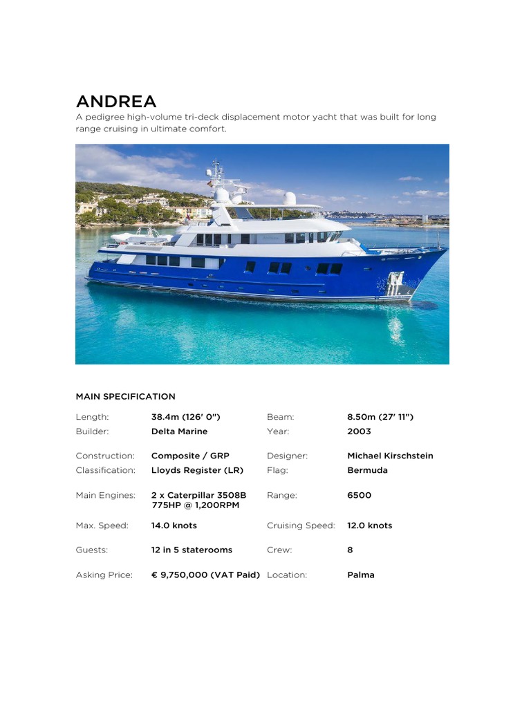 ANDREA - BF Specification | PDF | Deck (Ship) | Cabin (Ship)