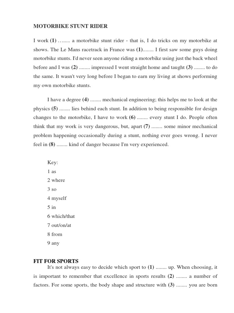 Fce Open Cloze | PDF | Tent | Competition