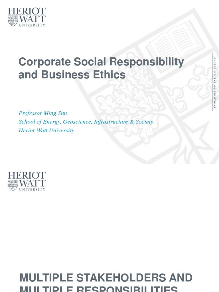 Understanding Corporate Social Responsibility | PDF | Corporate Social ...