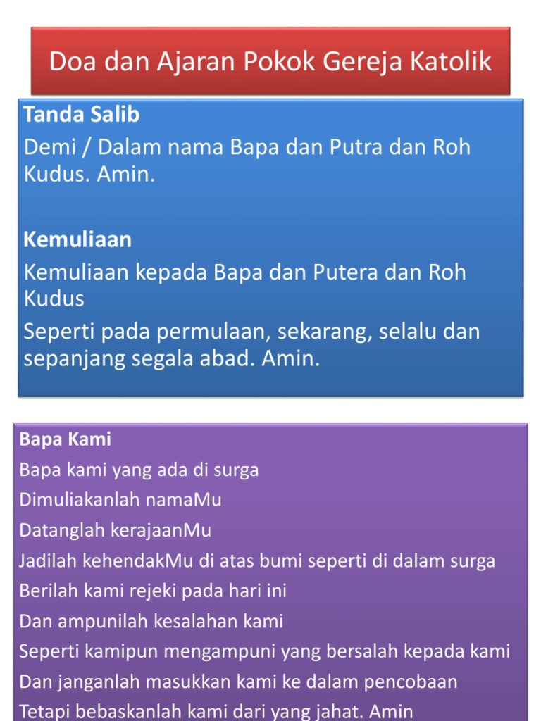 Doa Pokok Dan Ajaran Pokok | PDF