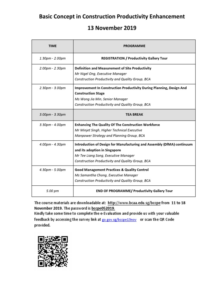 Bccpe Programme-Sheet 13nov2019 | PDF