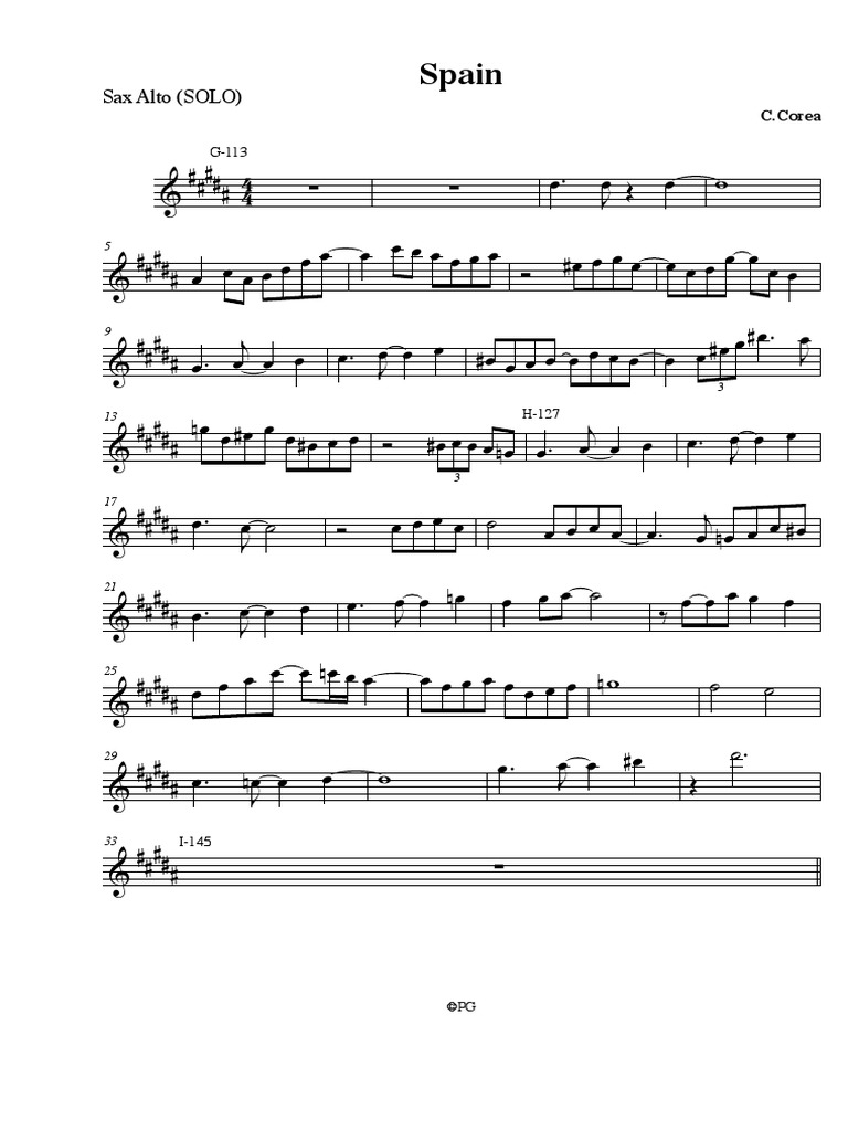 Spain Sax Alto SOLO PDF | PDF