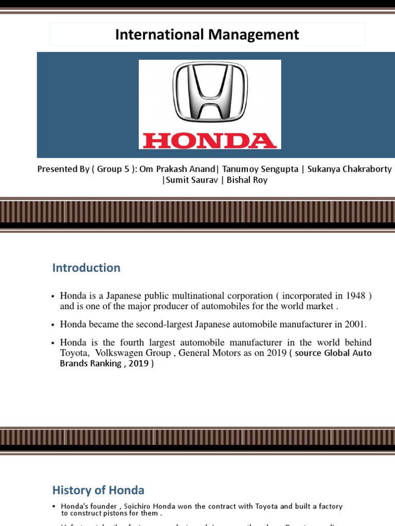 Honda: A Global Automotive Leader | PDF | Honda | Land Vehicles