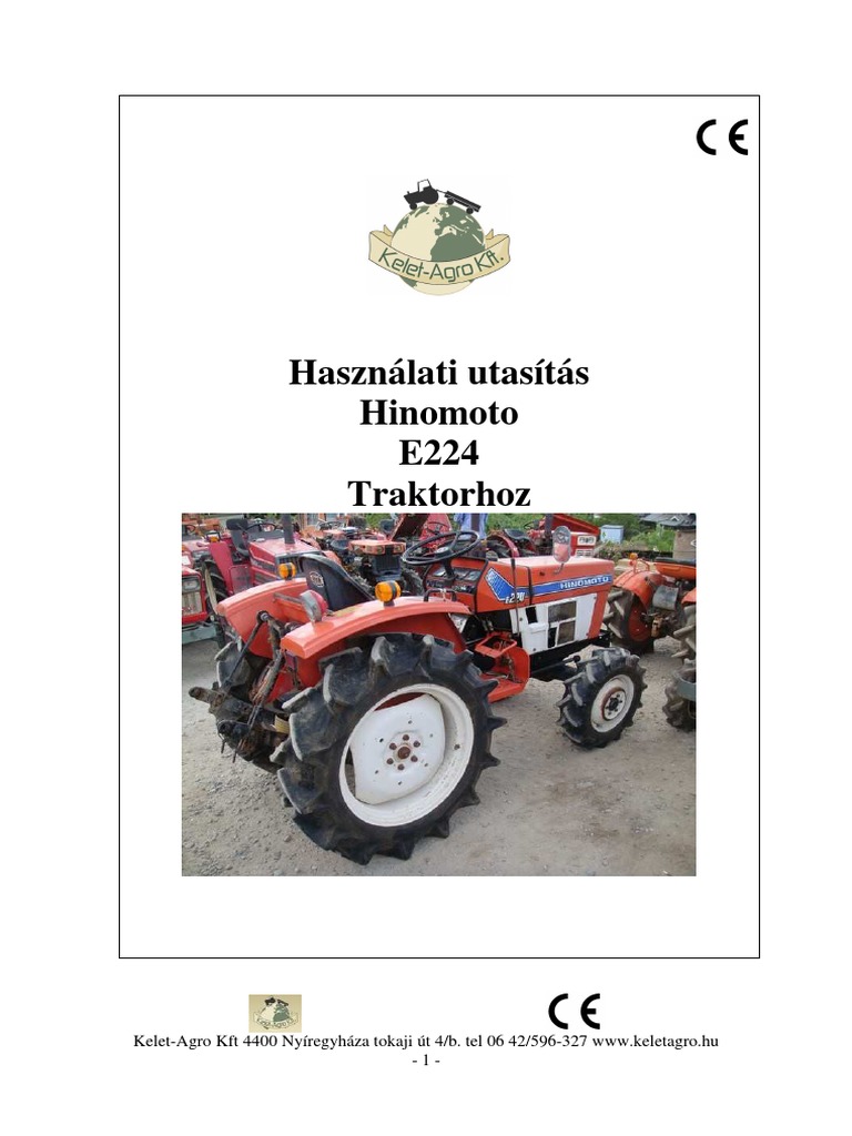 Traktor Kezelesi Hinomoto E224 | PDF