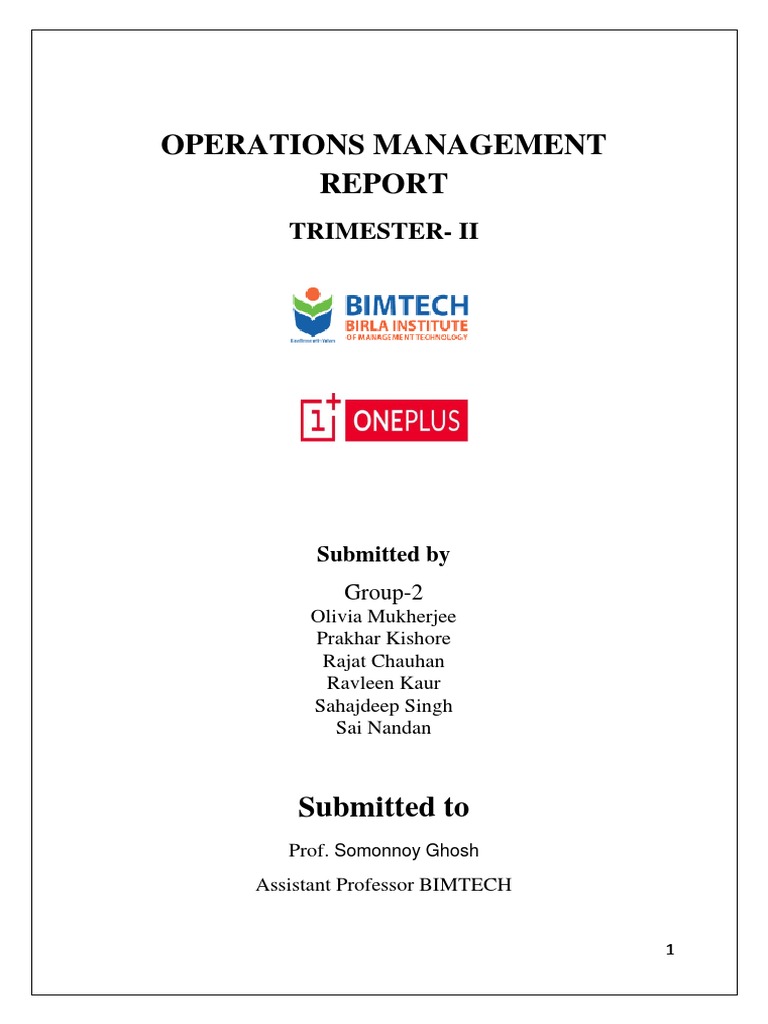 Operation Management Project | PDF | Business