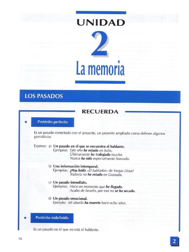 El Pasado Explicación | PDF