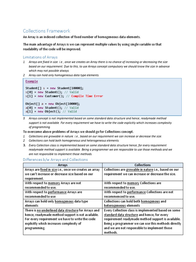 Collections | PDF | Array Data Type | Array Data Structure