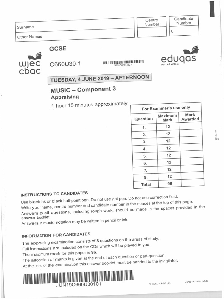 GCSE 2019 Question Paper | PDF
