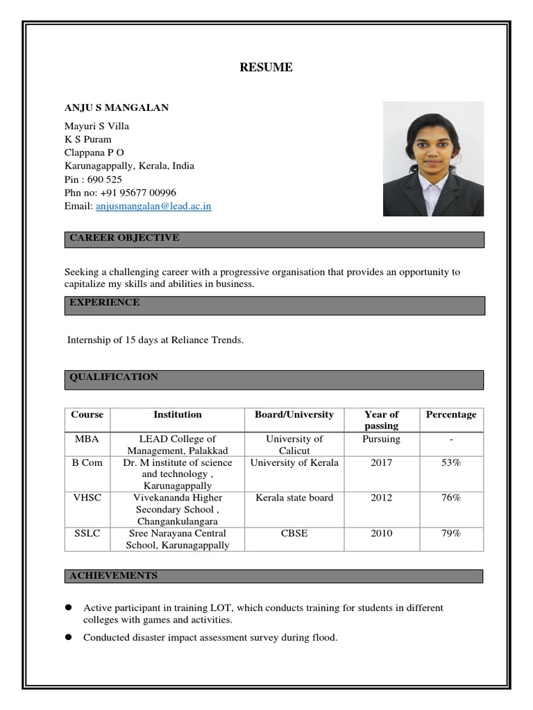 Resume Anju | PDF | Behavior Modification | Learning