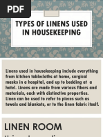 Types of Linen Used in Housekeeping | PDF | Linens | Textiles