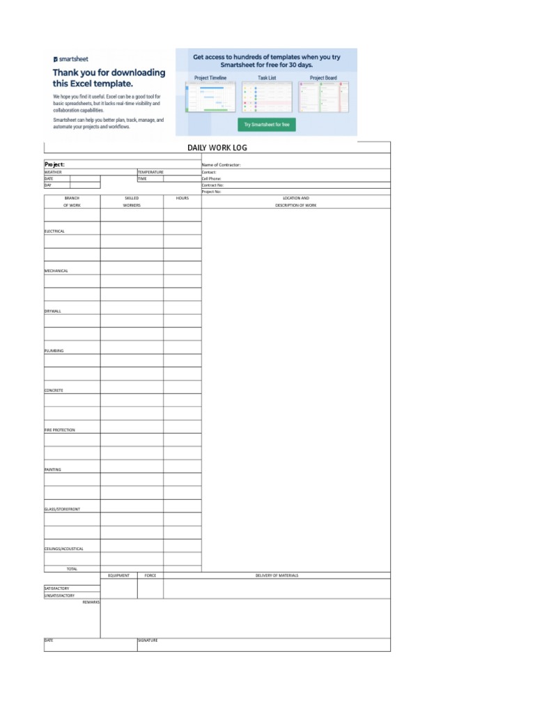Excel Construction Project Management Templates Daily Weekly Inspection ...
