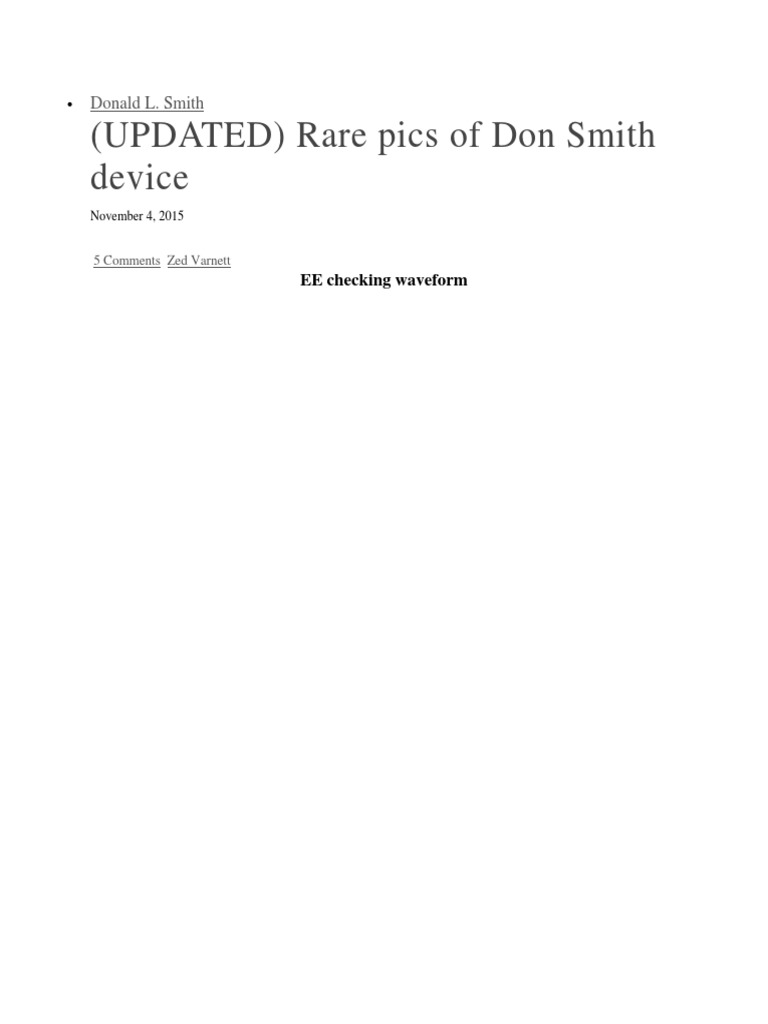 Rare Pics of Don Smith Device | PDF | Capacitor | Electric Generator