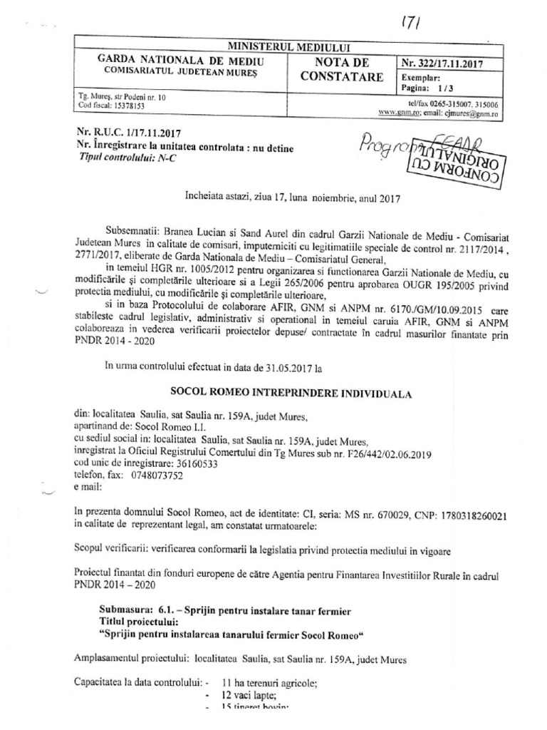 20.nota de Constatare Mediu | PDF