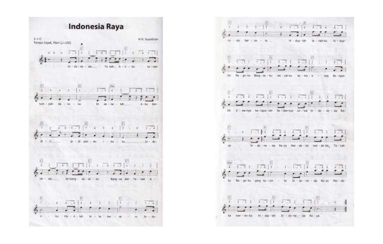 Partitur Lagu Indonesia Raya | PDF