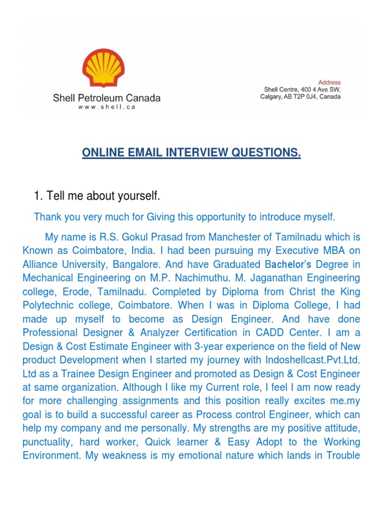 Shell Online Interview Form | PDF | Risk | Cognition