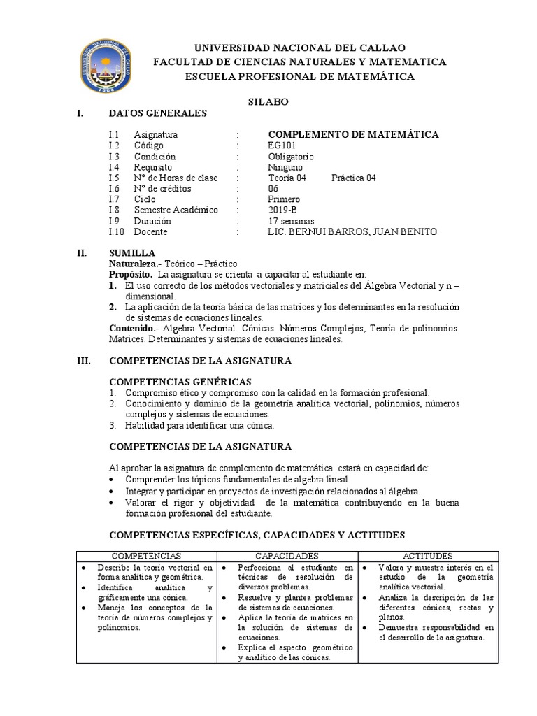 01 Eg101 Complemento Mate | PDF | Matriz (Matemáticas) | Vector Euclidiano