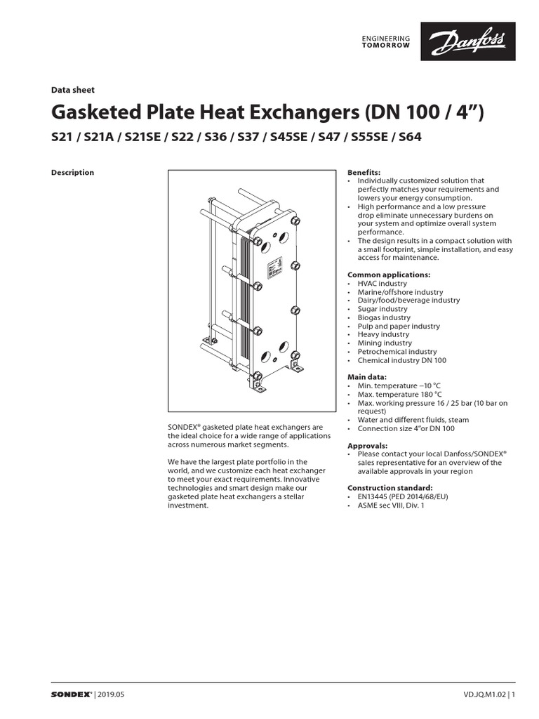 Danfoss - Sondex - Plate Heat | PDF | Heat Exchanger | Building Insulation